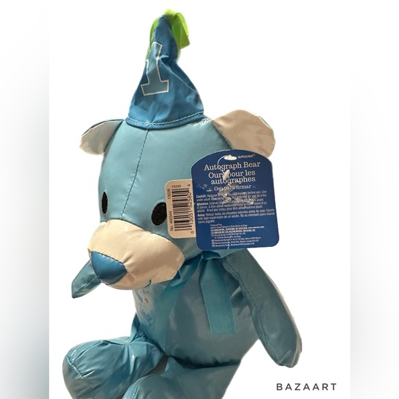 Other | 1st Birthday Blue Autograph Bear | Poshmark
